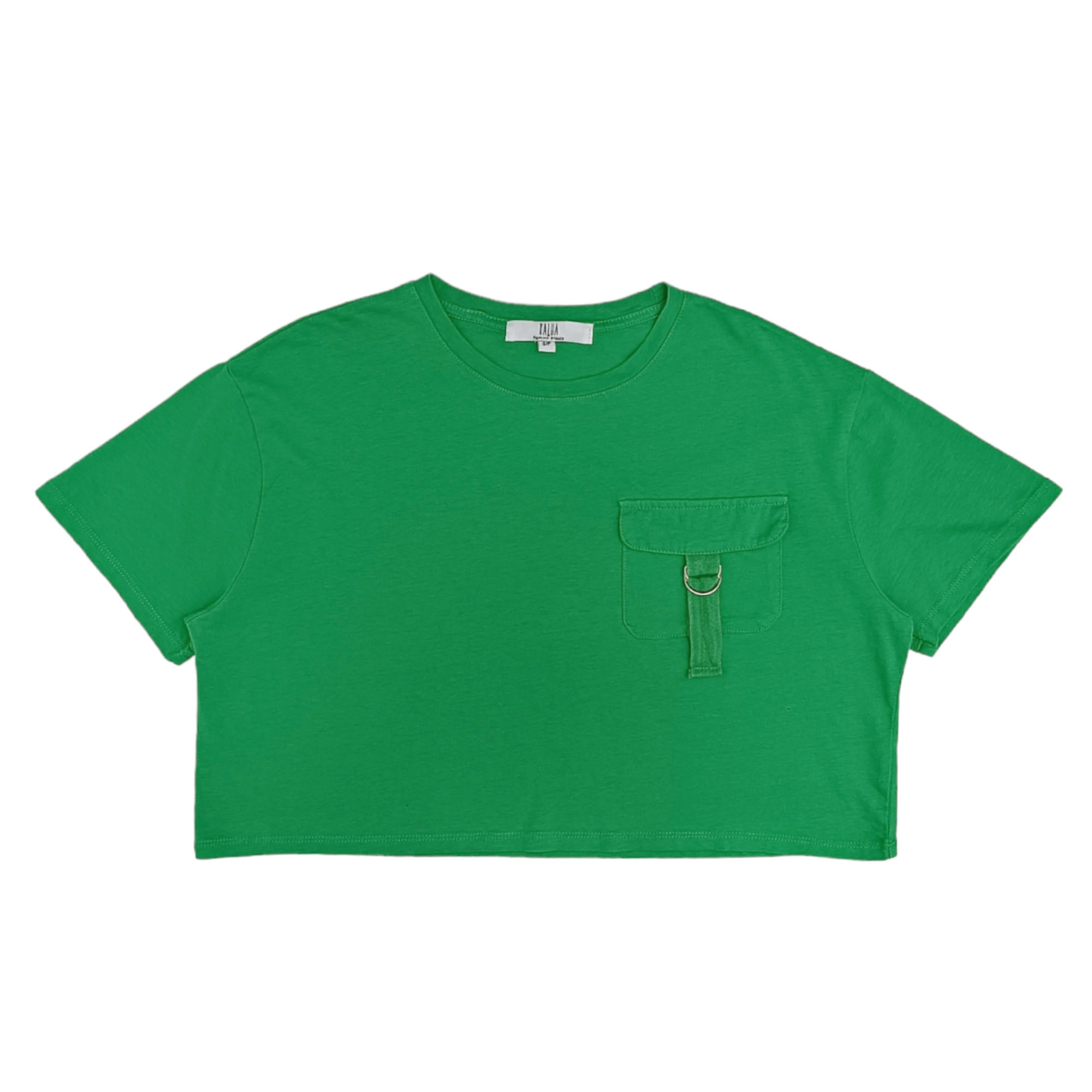 Crop top verde con bolsillo