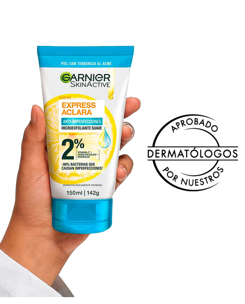 Microexfoliante Suave Garnier Skin Active Express Aclara 150ml