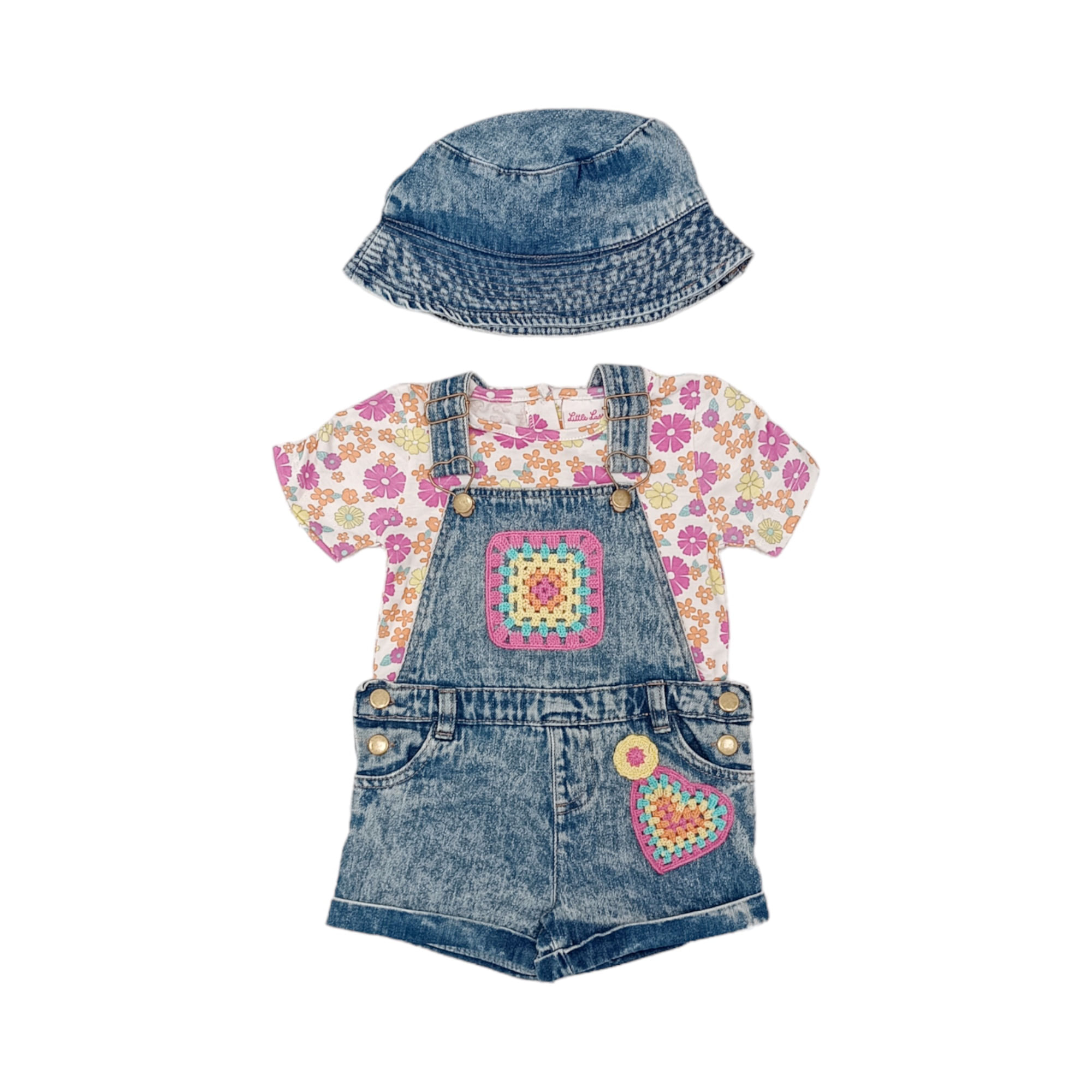 Conjunto de overol estampado floral print