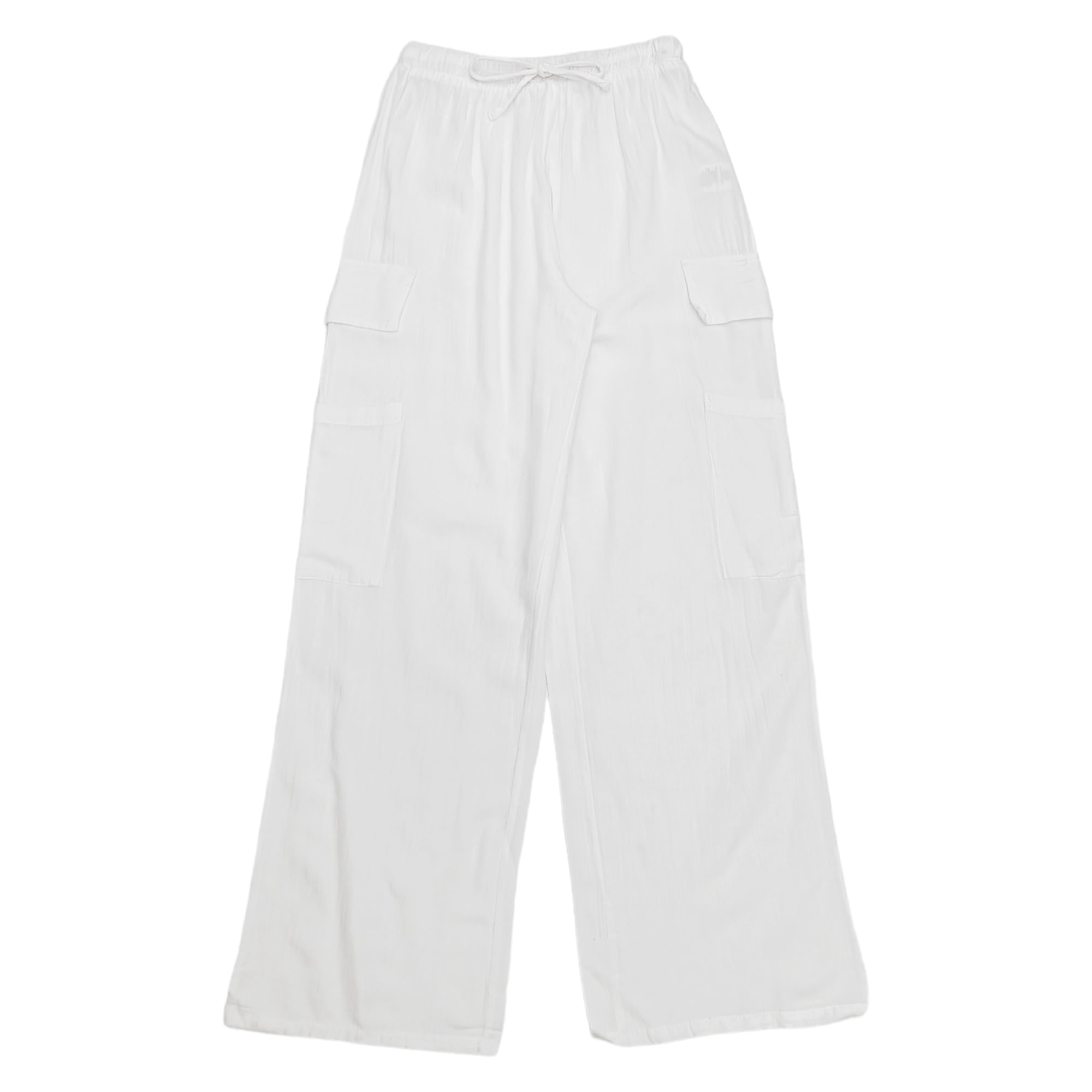 Pantalón Wide Leg Blanco Sólido