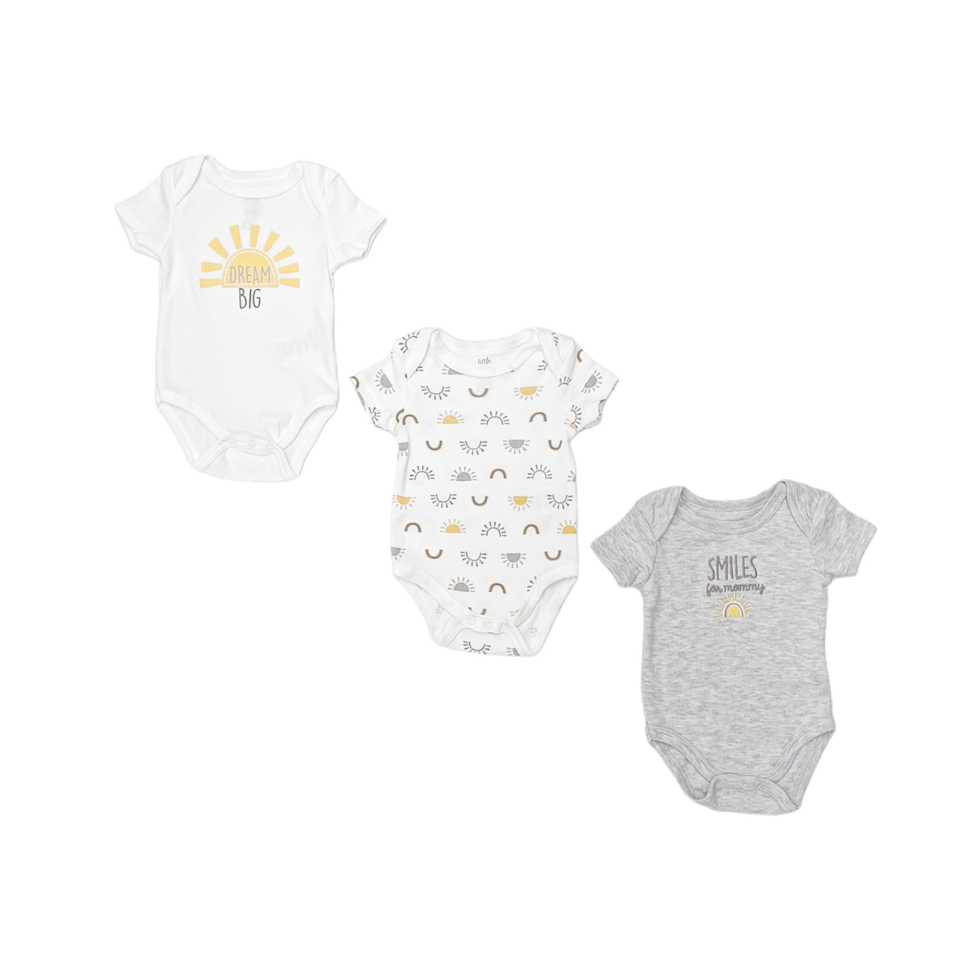 Set de 3 mamelucos estampados