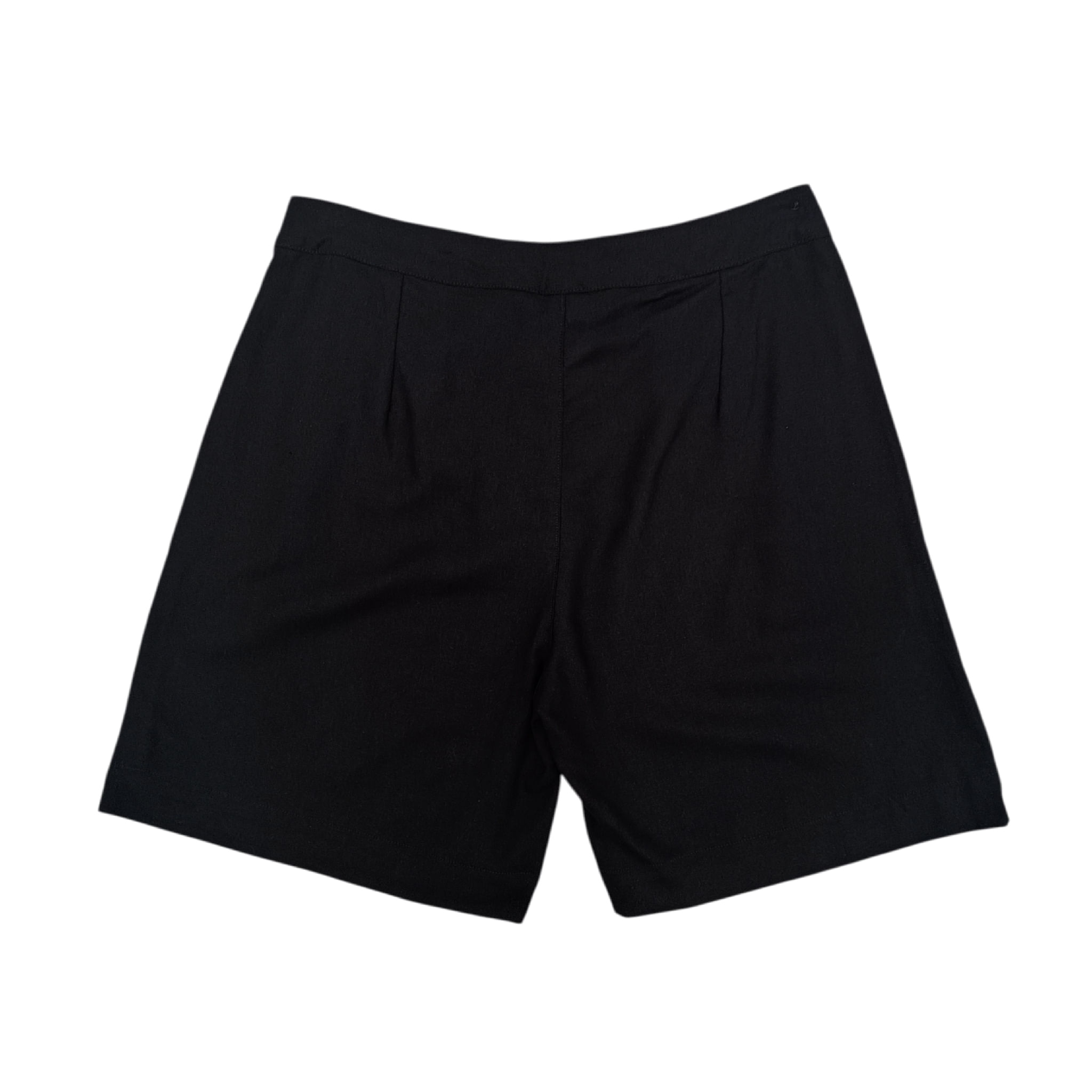 Short color negro tipo lino casual para mujer